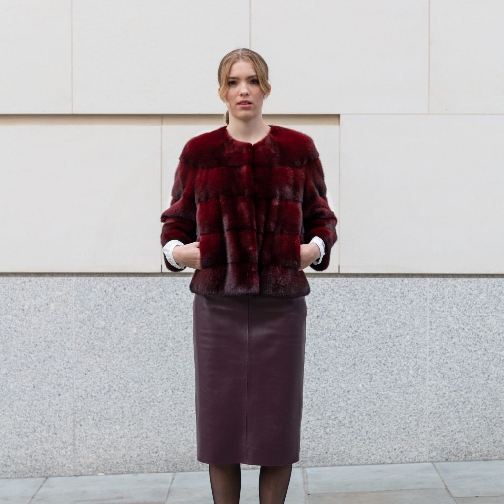 Ruby Pre Owned Red Mink Jacket - Philippa London