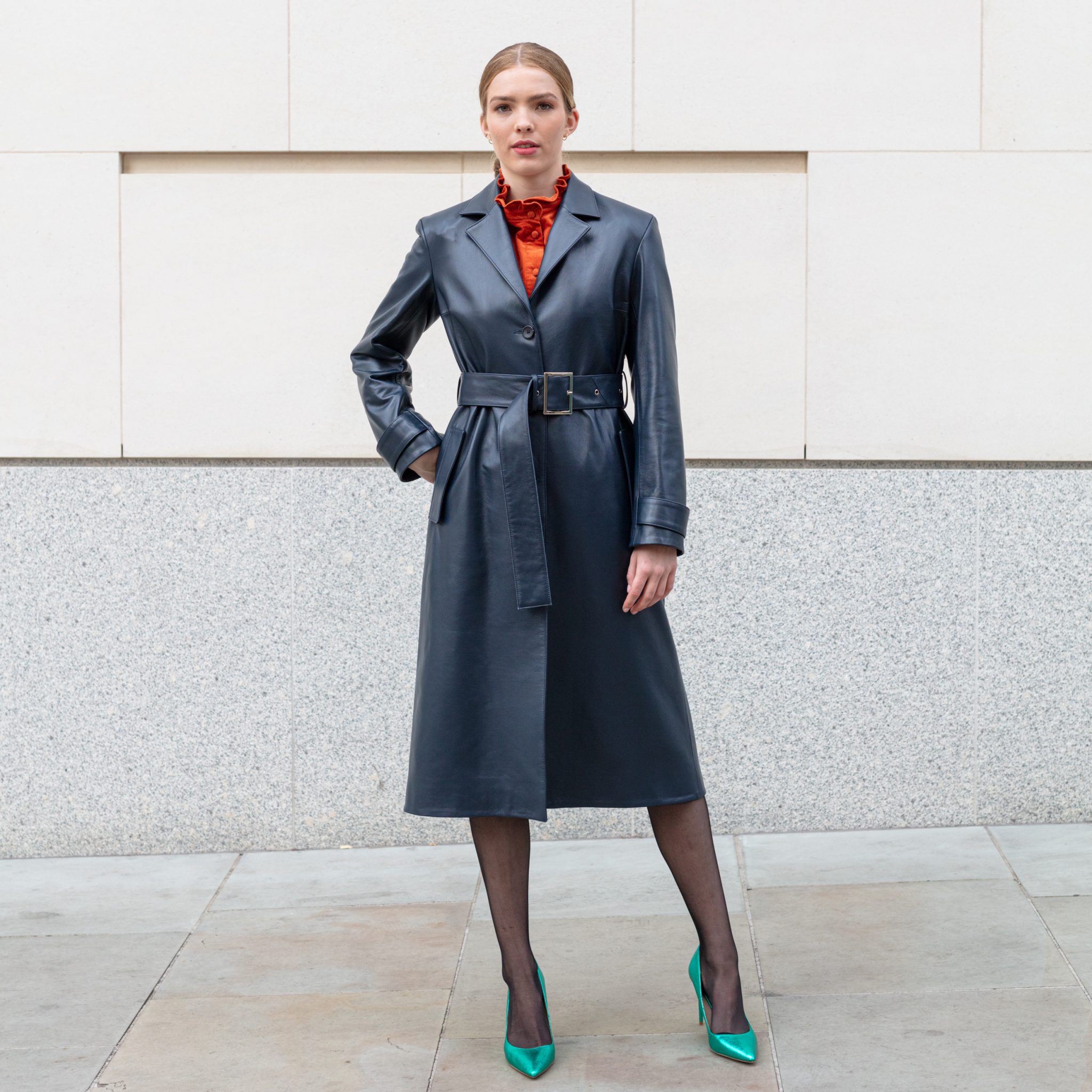 Freya Leather Trench Coat - Philippa London